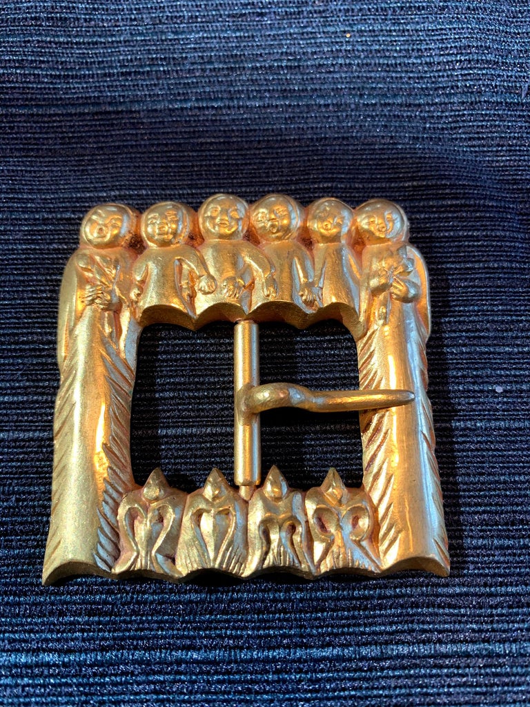 French Bronze Art Buckle Line Vautrin For Sale at 1stDibs