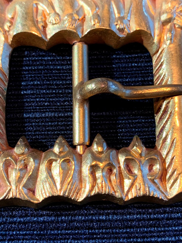 French Bronze Art Buckle Line Vautrin For Sale at 1stDibs