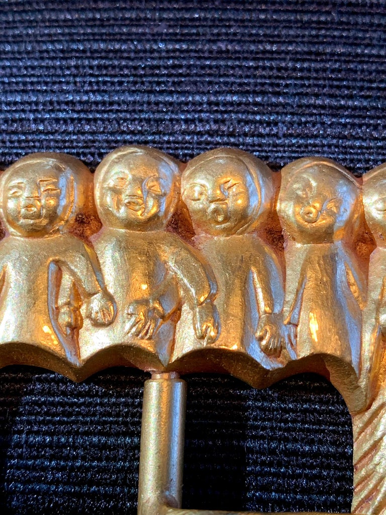 French Bronze Art Buckle Line Vautrin For Sale at 1stDibs