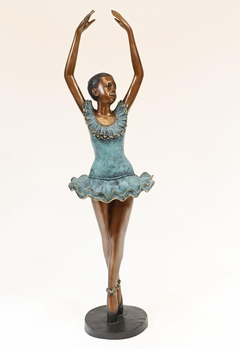 French Bronze Ballet Dancer Pirouette Figurine Ballerina For Sale at ...