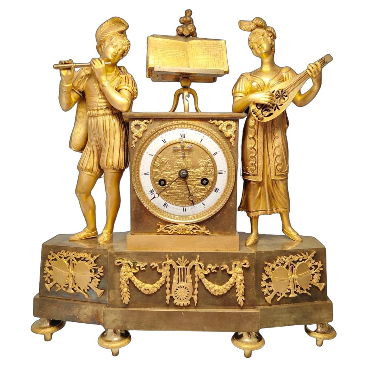 19th Century French musical automaton clock For Sale at 1stDibs