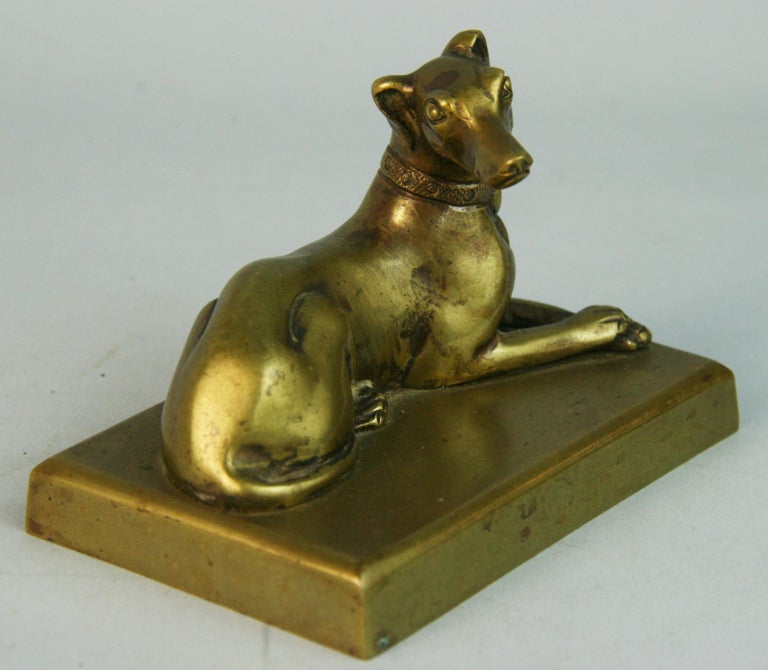 French Bronze Greyhound Dog Sculpture For Sale at 1stDibs