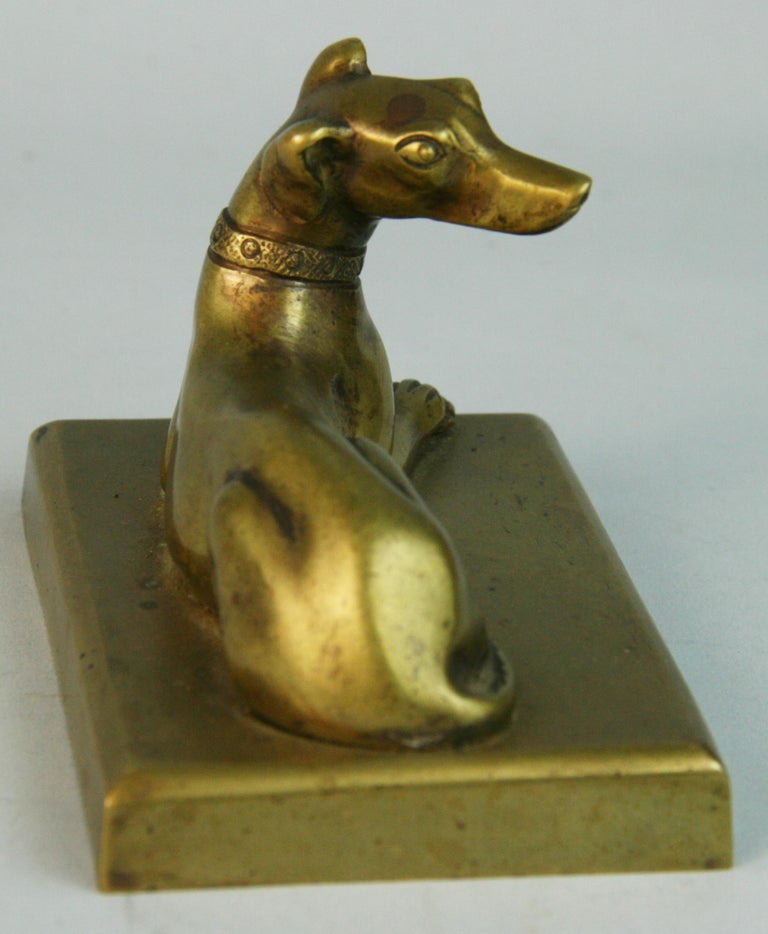 French Bronze Greyhound Dog Sculpture For Sale at 1stDibs