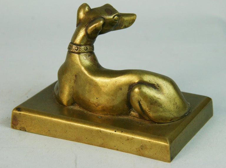 French Bronze Greyhound Dog Sculpture For Sale at 1stDibs