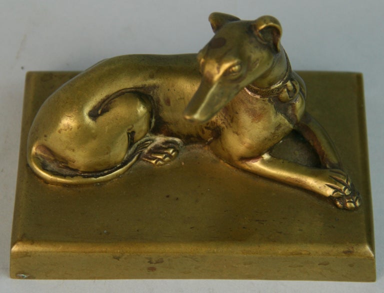 French Bronze Greyhound Dog Sculpture For Sale at 1stDibs