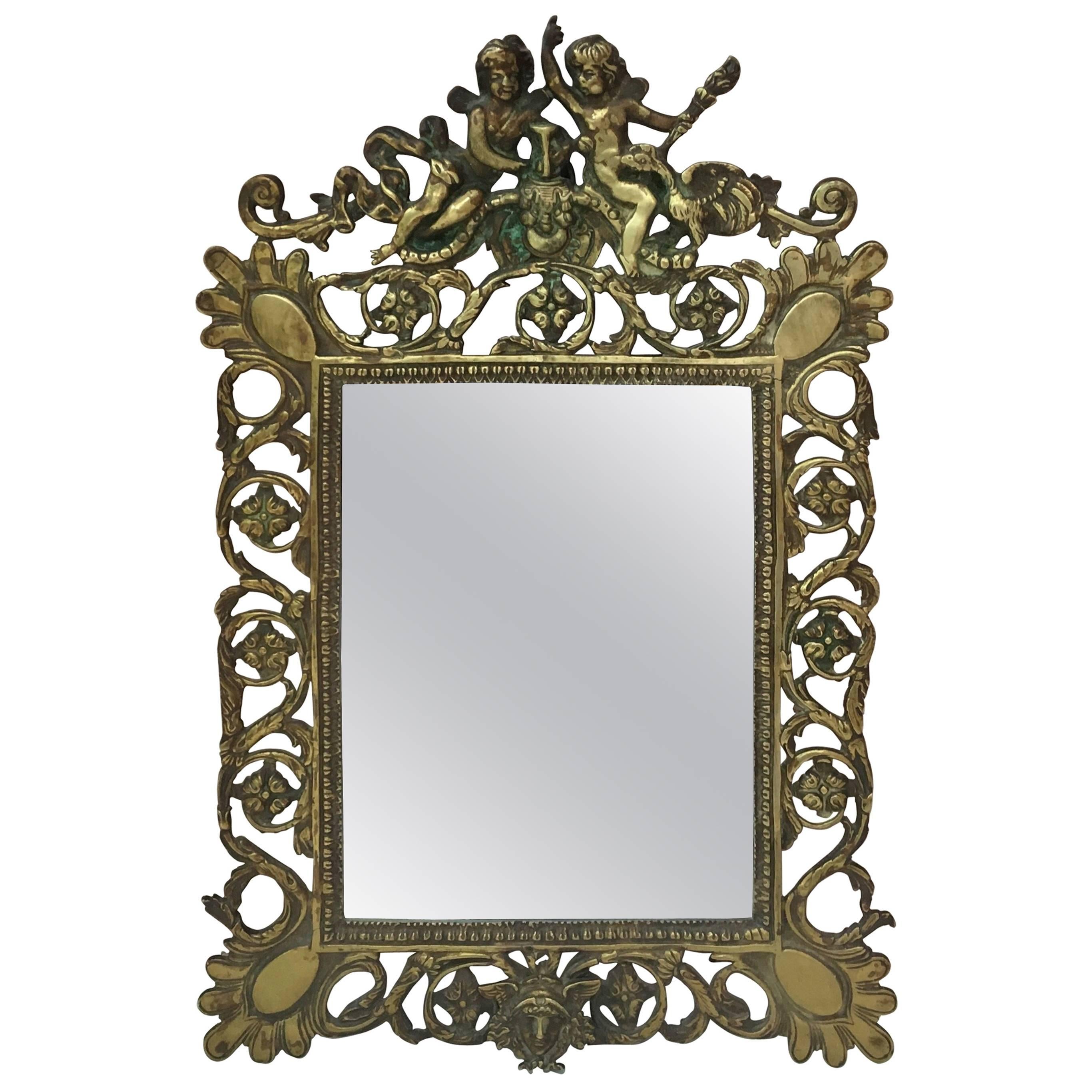 French Bronze Mirror Renaissance Style, circa 1880 For Sale at 1stDibs