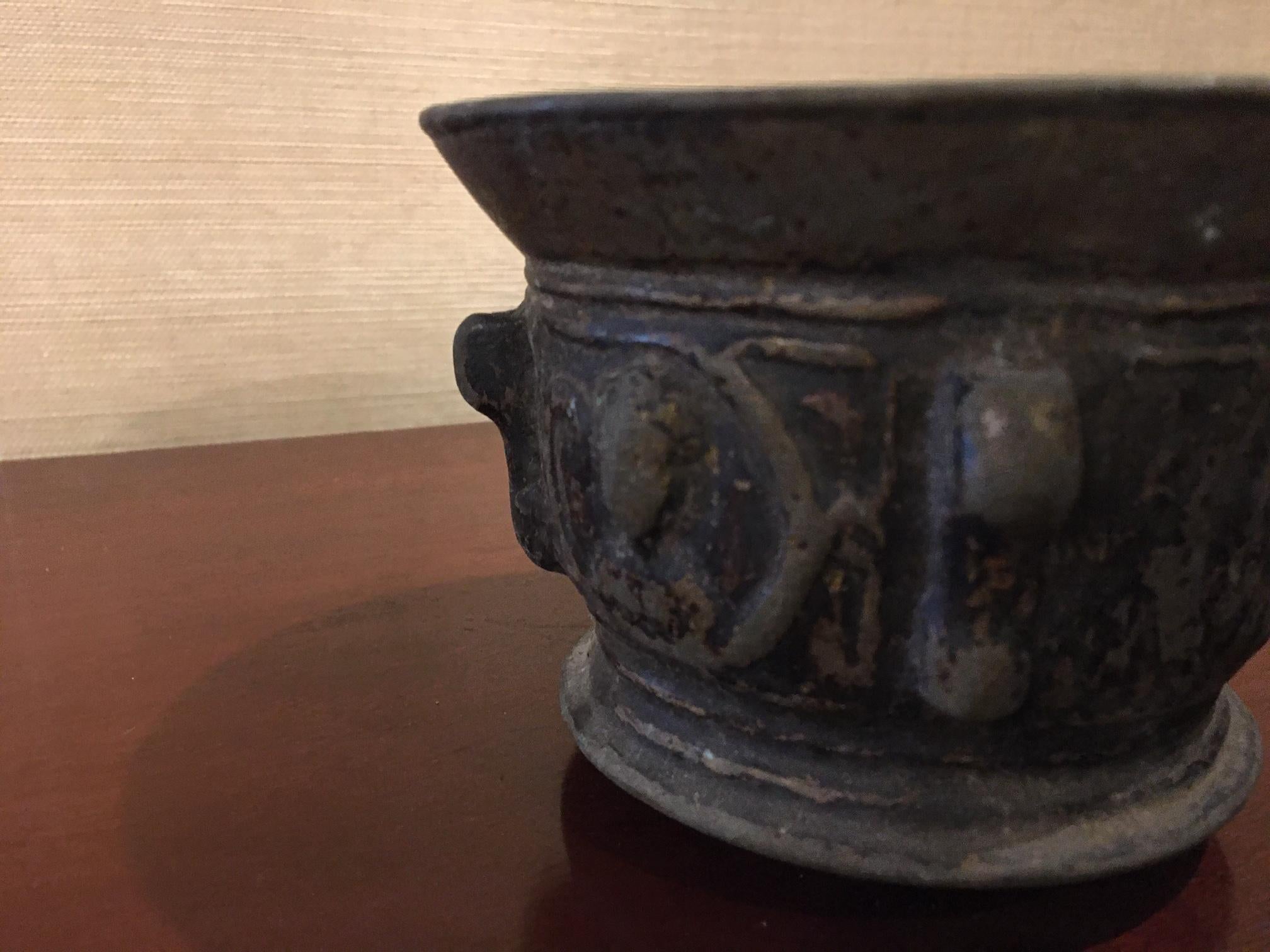 French Bronze Mortar and Pestle, Original Patina, Early 19th Century at ...