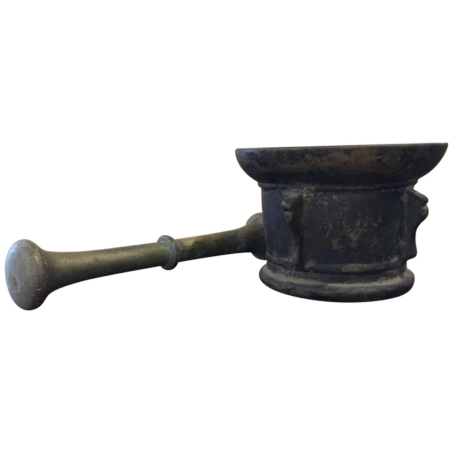 French Bronze Mortar and Pestle, Original Patina, Early 19th Century at ...