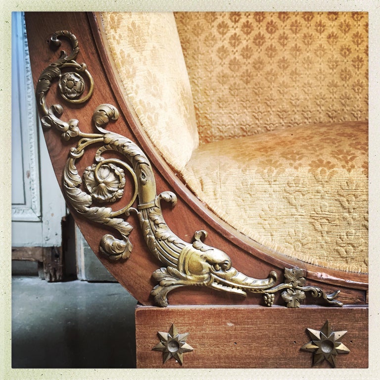 French Bronze Mounted Mahogany Directoire Style Meridienne For Sale at ...