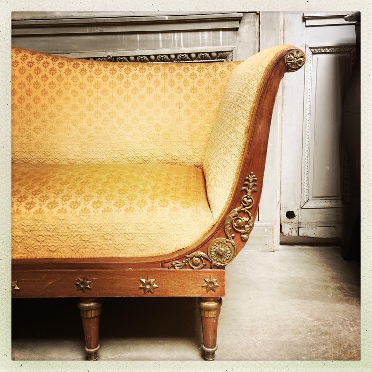 French Bronze Mounted Mahogany Directoire Style Meridienne For Sale at ...