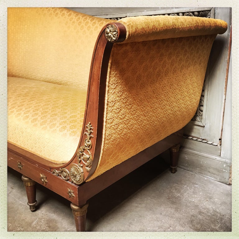 French Bronze Mounted Mahogany Directoire Style Meridienne For Sale at ...