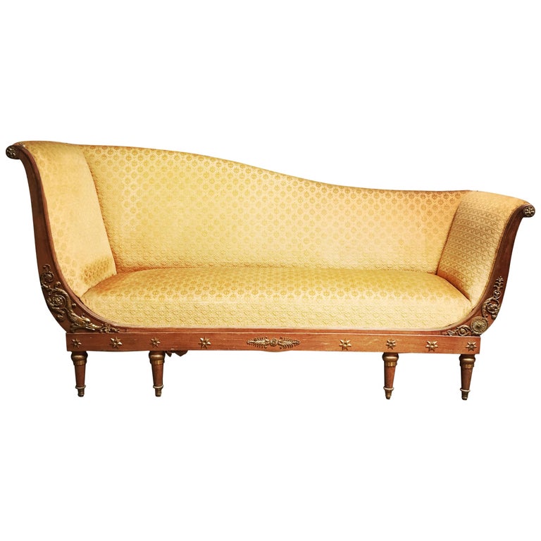 French Bronze Mounted Mahogany Directoire Style Meridienne For Sale at ...