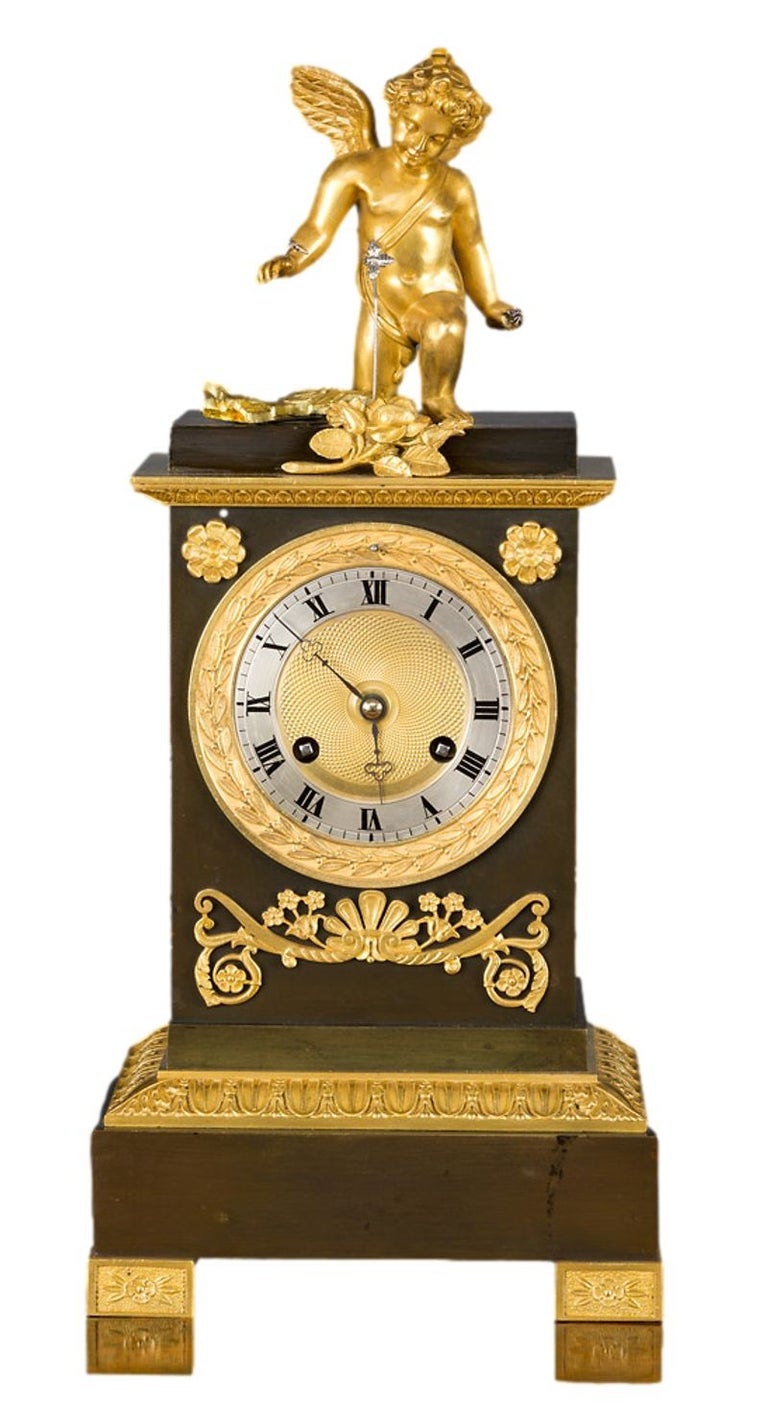 French Bronze and Ormolu clock with Automation For Sale at 1stDibs