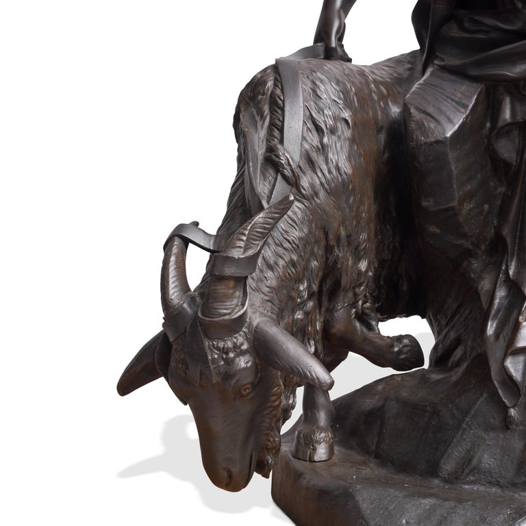 French Bronze Sculpture "Amalthea and Jupiter's Goat" after Pierre ...