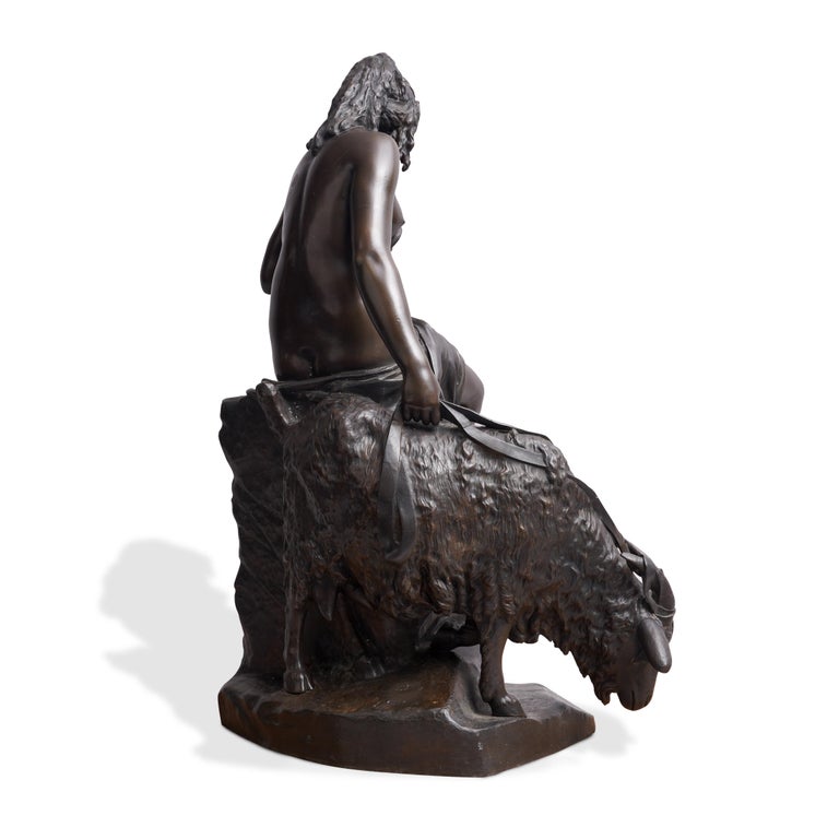 French Bronze Sculpture "Amalthea and Jupiter's Goat" after Pierre ...