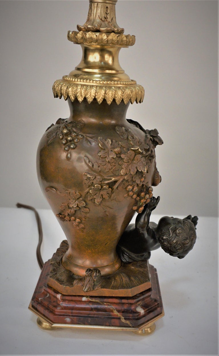 French, Bronze Sculpture Table Lamp by Auguste Moreau For Sale at 1stDibs