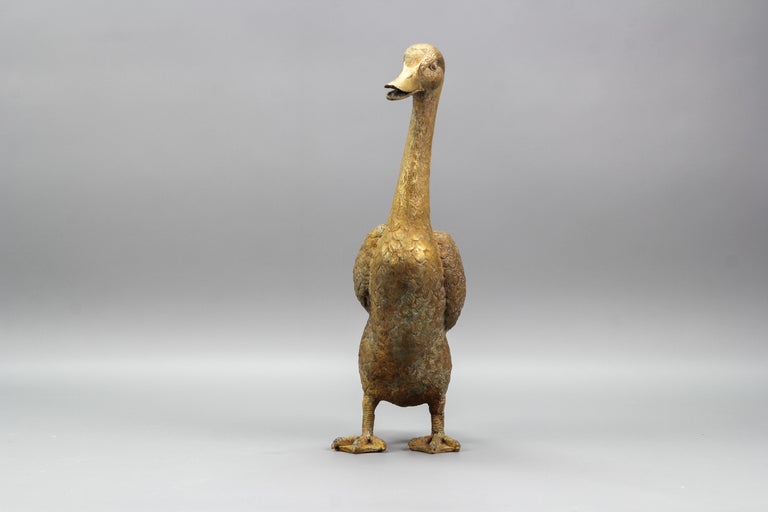 French Bronze Statue of a Standing Duck, circa 1950s at 1stDibs