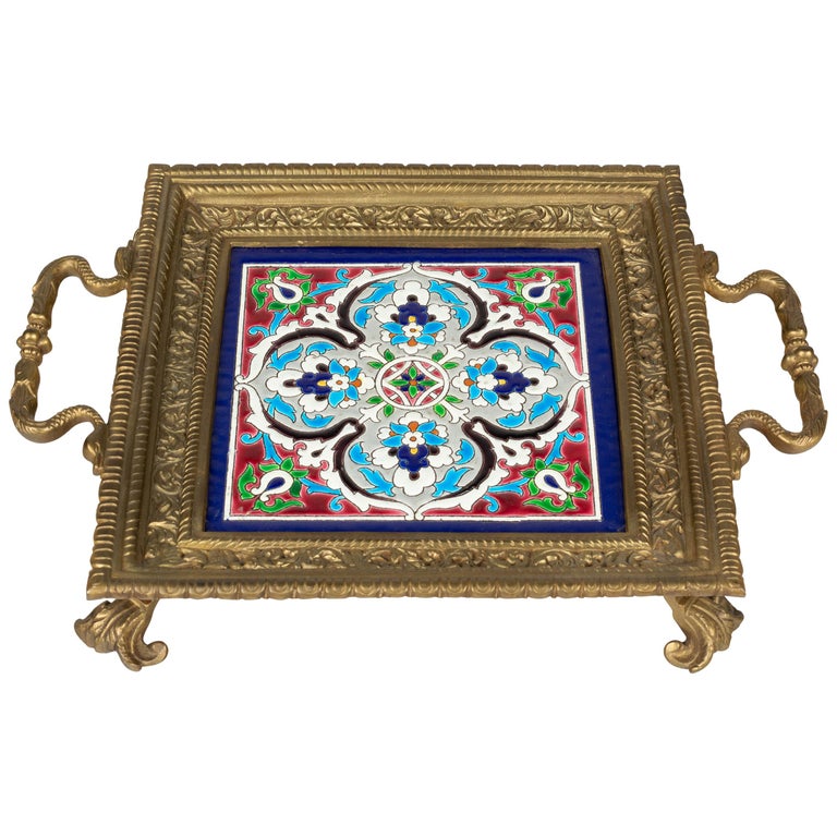 French Bronze Trivet with Longwy Ceramic Tile at 1stDibs | bronze ...