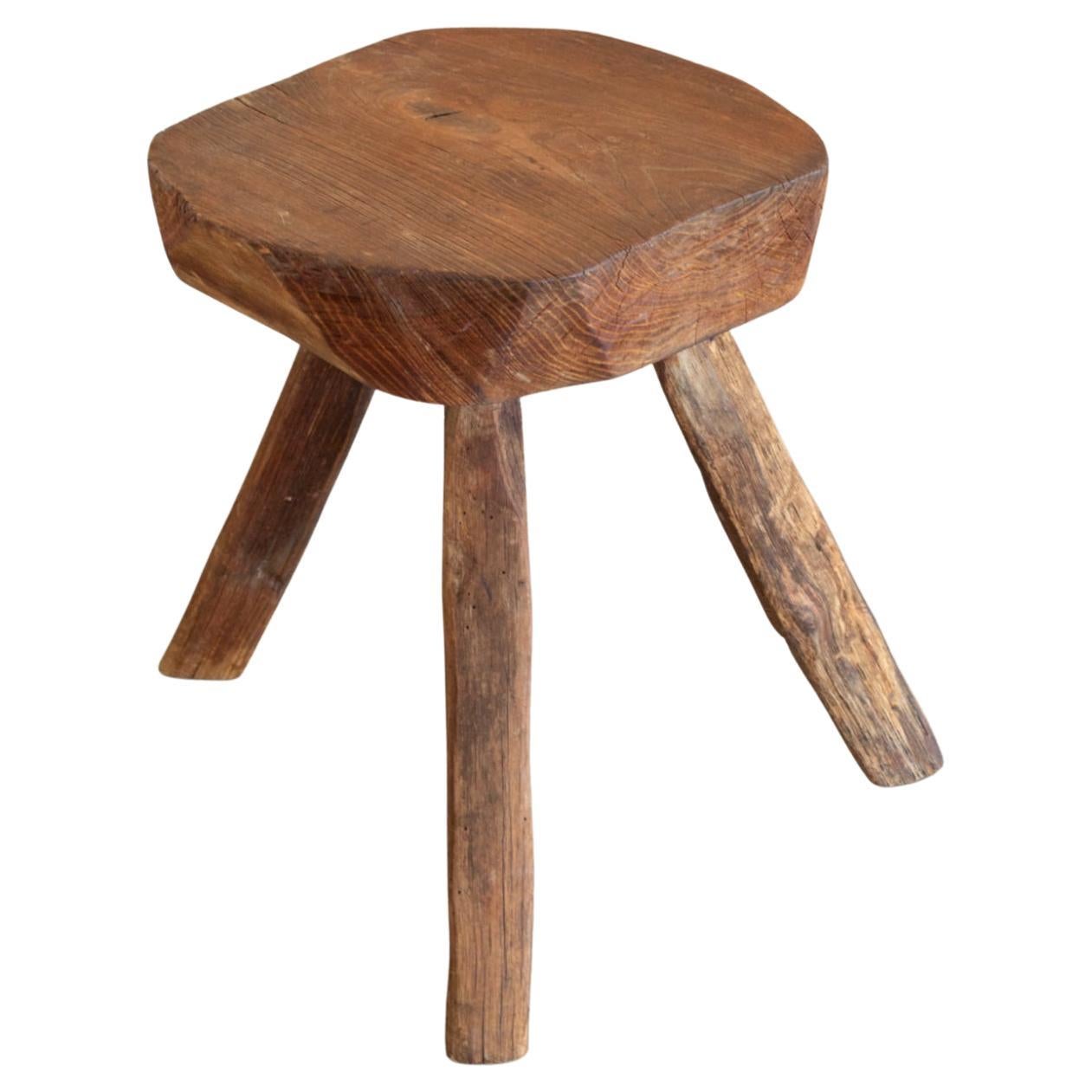 Vintage French Stool, 1940's, Tripod Stool with Excellent Patina ...