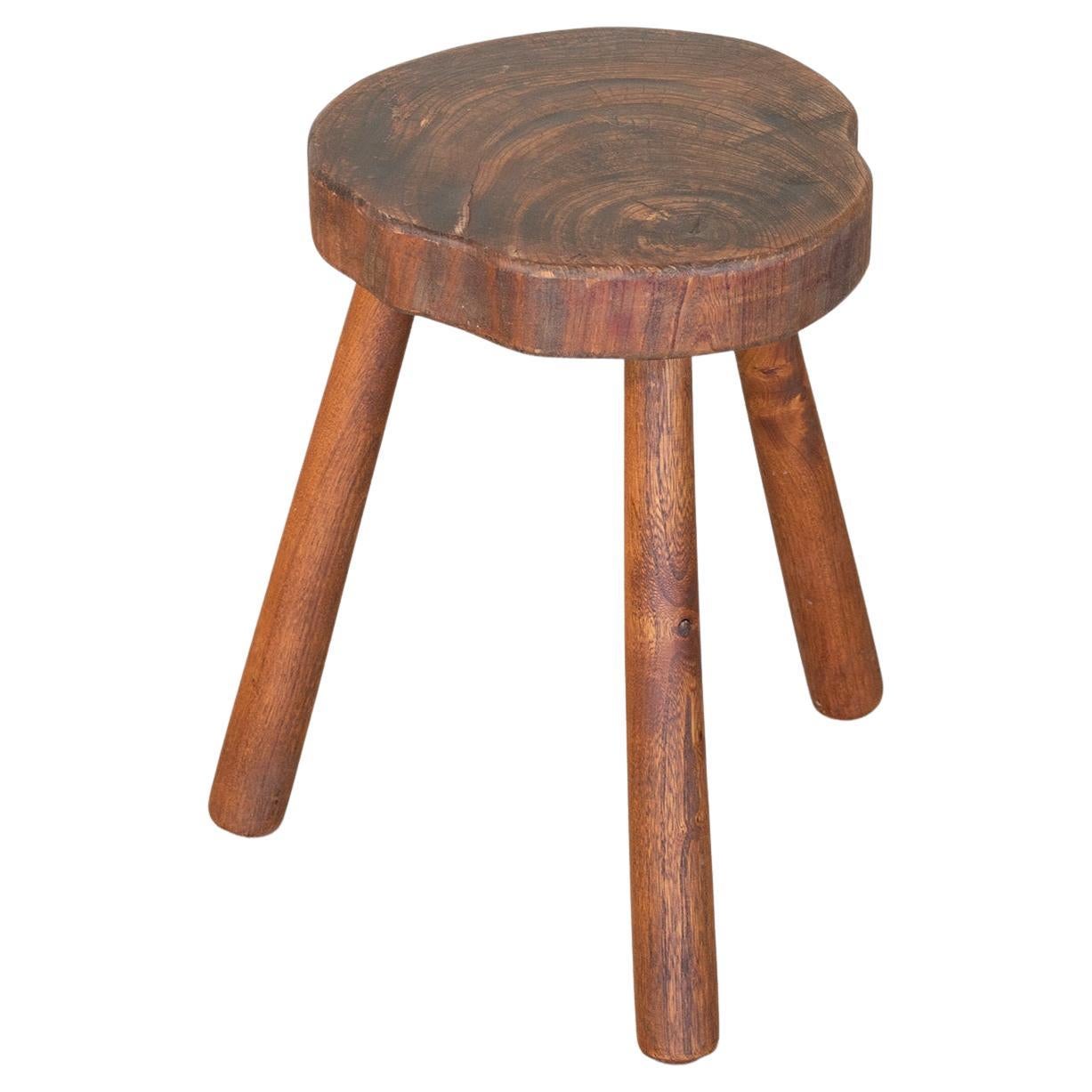 Short French Wood Tripod Stool at 1stDibs