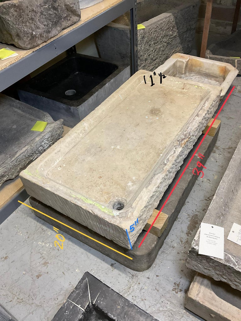 French Burgundy Limestone Sink For Sale at 1stDibs