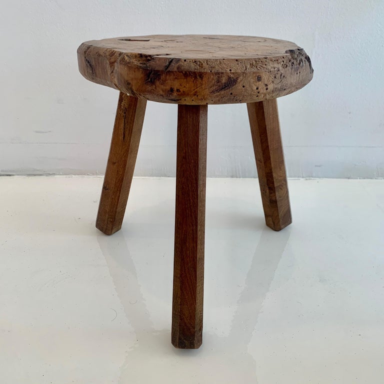 French Burl Wood Tripod Stool at 1stDibs | burl wood stool, burl stool ...