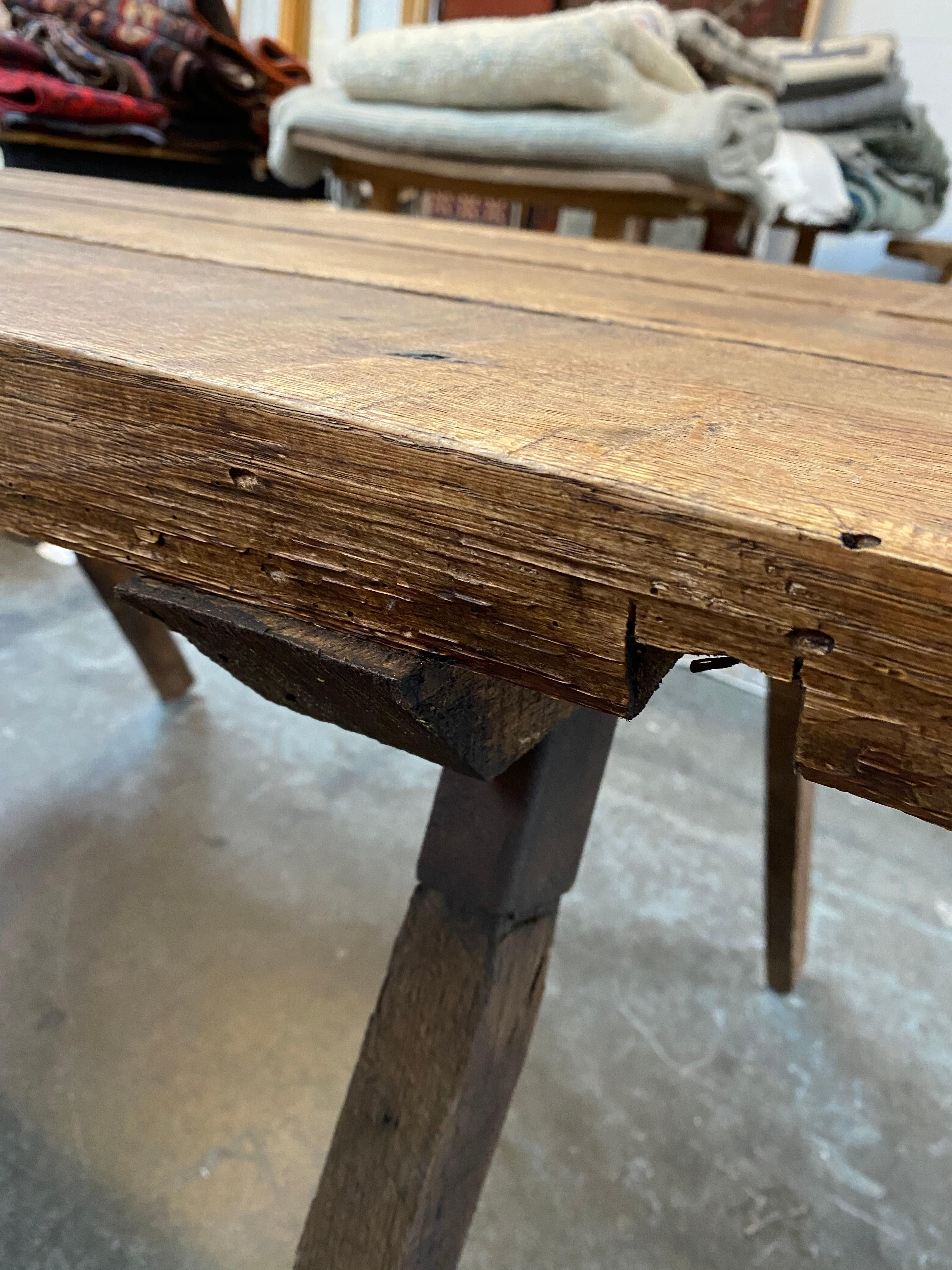 French Butcher Block Table with Metal Accents For Sale at 1stDibs ...