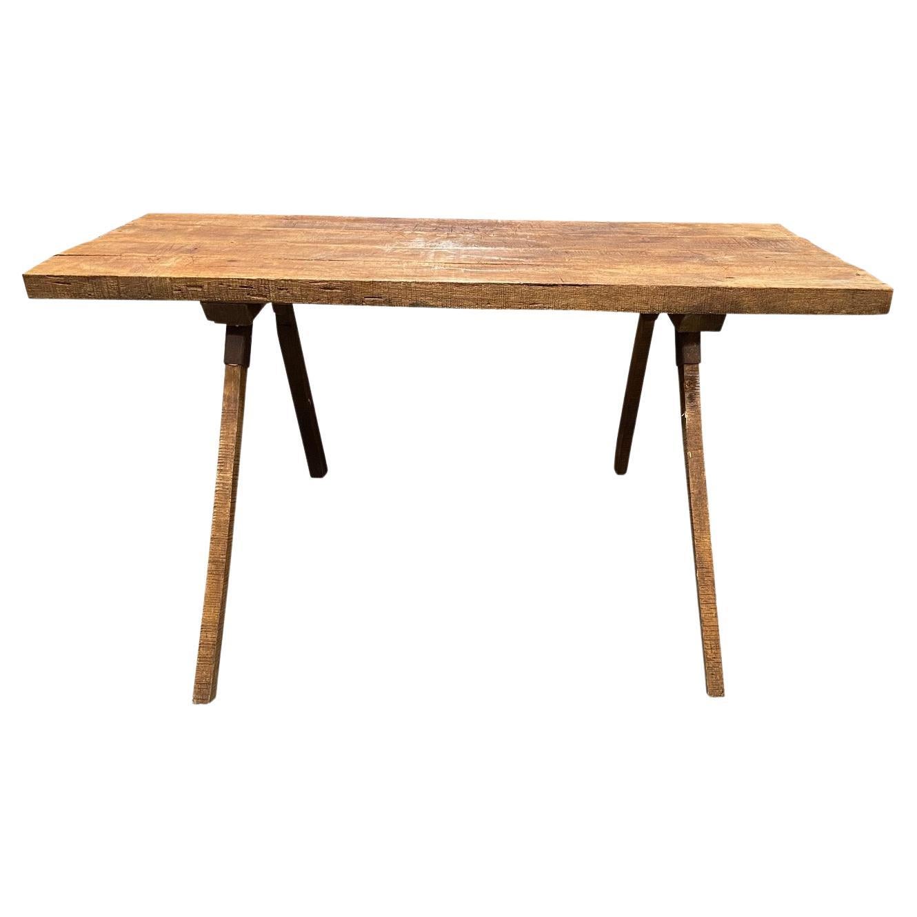 Antique French Butcher Table with Marble at 1stDibs