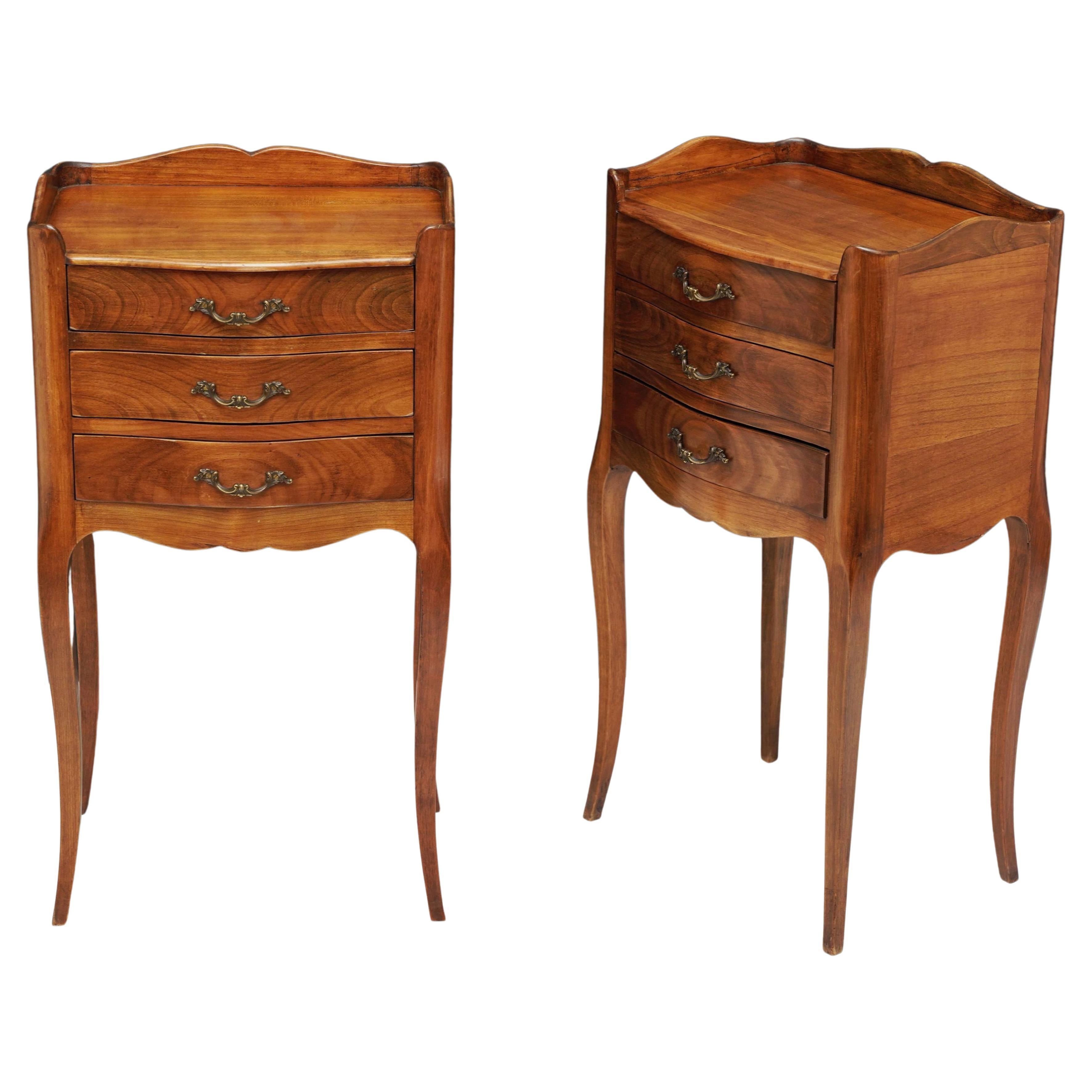 French Cabriole Leg Nightstands or Bedside Tables - Sold as a Pair For ...