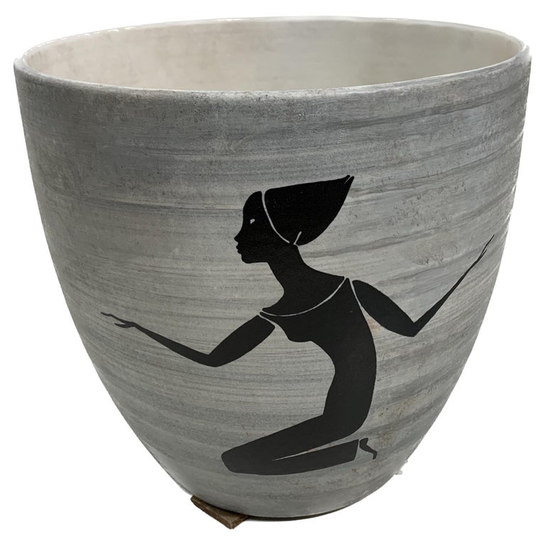 French Cache Pot Signed Millet, circa 1950s For Sale at 1stDibs