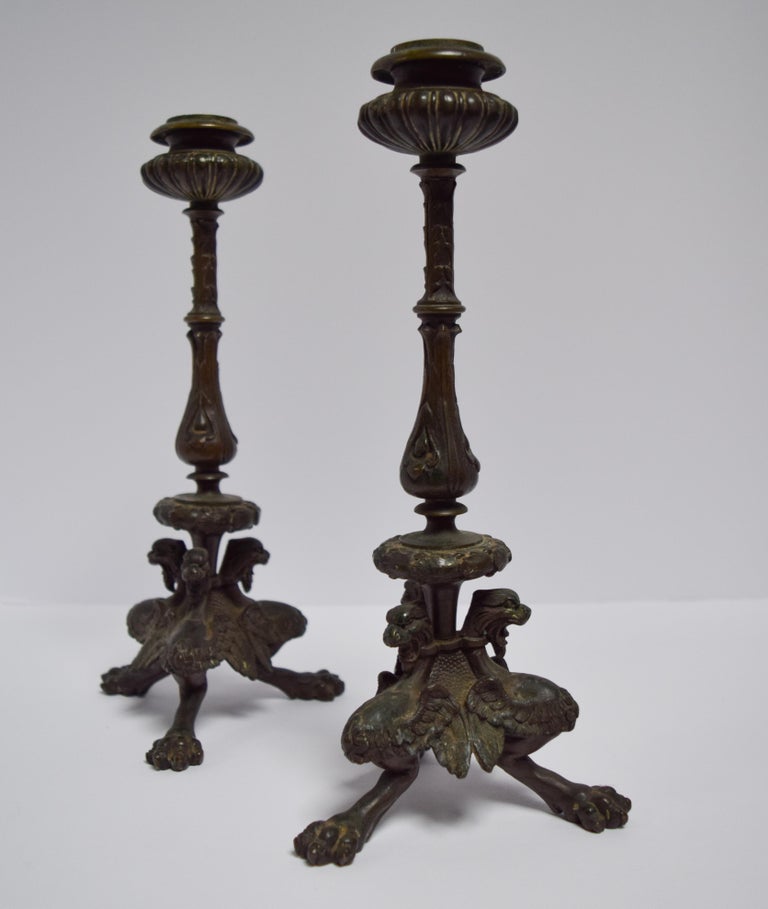 French Candlesticks Vintage Set of 2 at 1stDibs