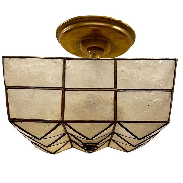 French Capiz Light Fixture For Sale at 1stDibs