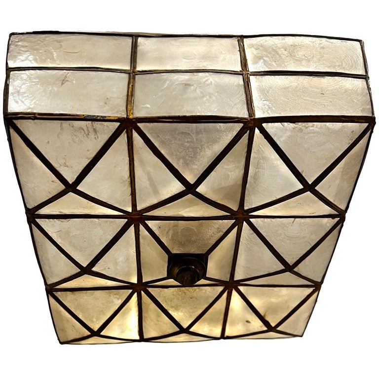 French Capiz Light Fixture For Sale at 1stDibs