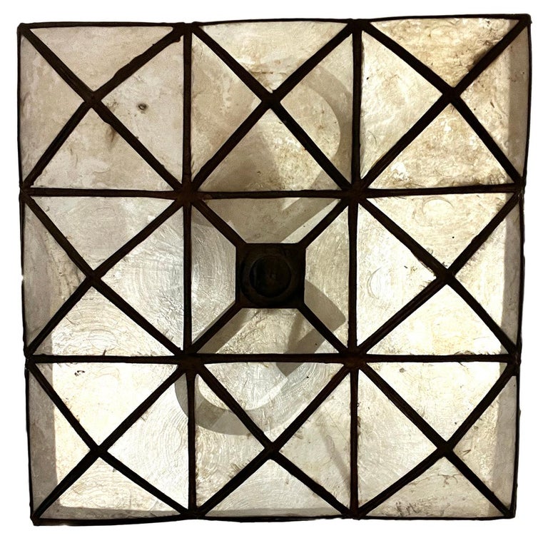 French Capiz Light Fixture For Sale at 1stDibs