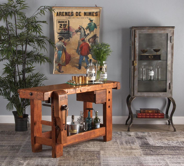 French Carpenter's Workbench in Beechwood, 1920s at 1stDibs