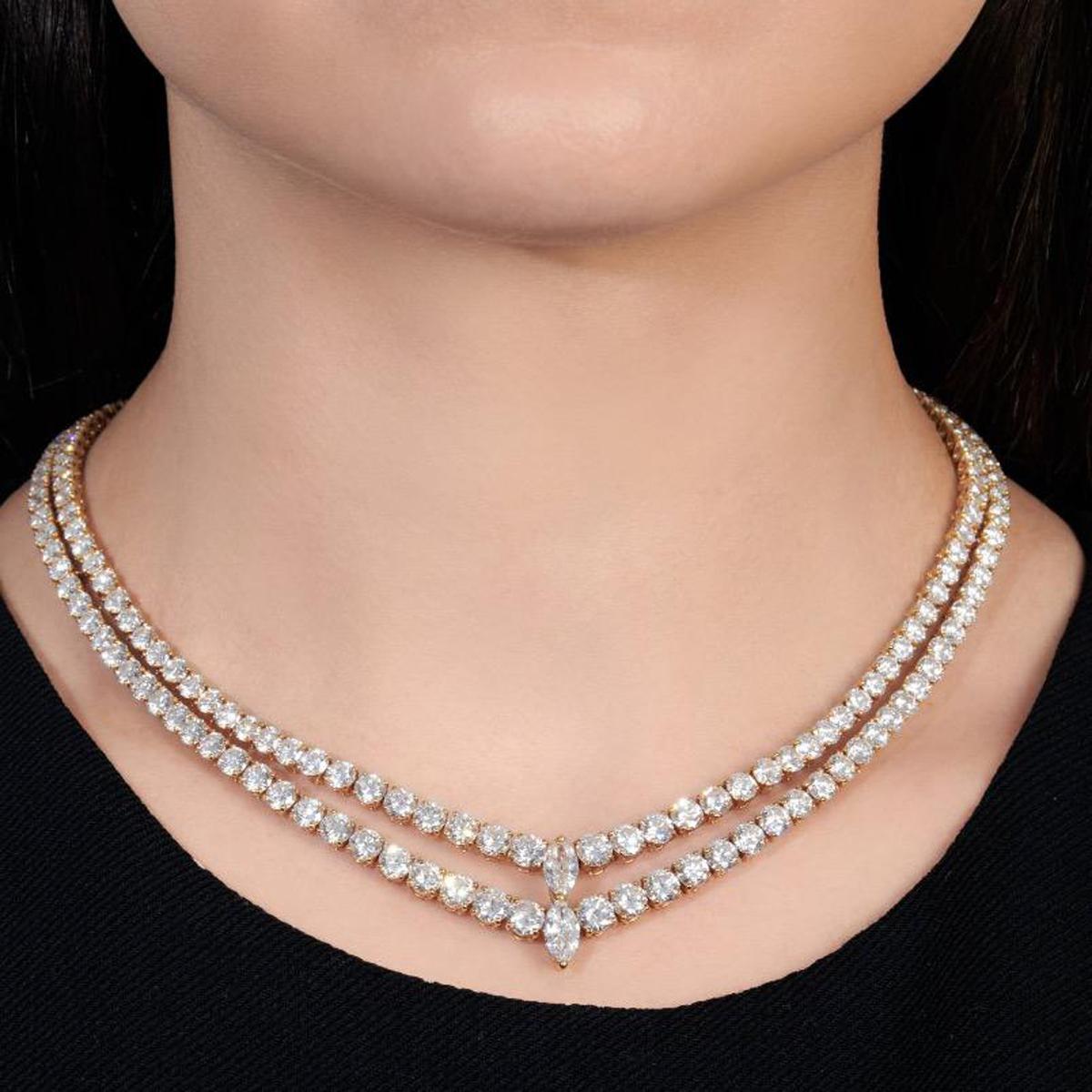 French Cartier Deux Lignes Diamond Necklace For Sale at 1stDibs ...