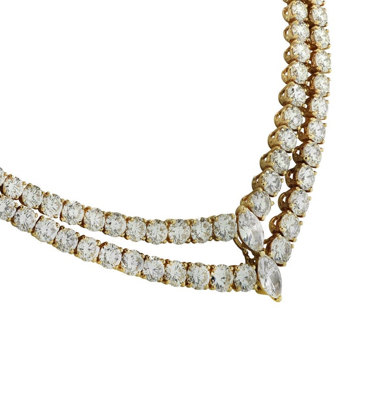 French Cartier Deux Lignes Diamond Necklace For Sale at 1stDibs