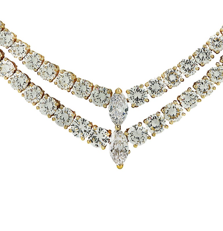 French Cartier Deux Lignes Diamond Necklace For Sale at 1stDibs