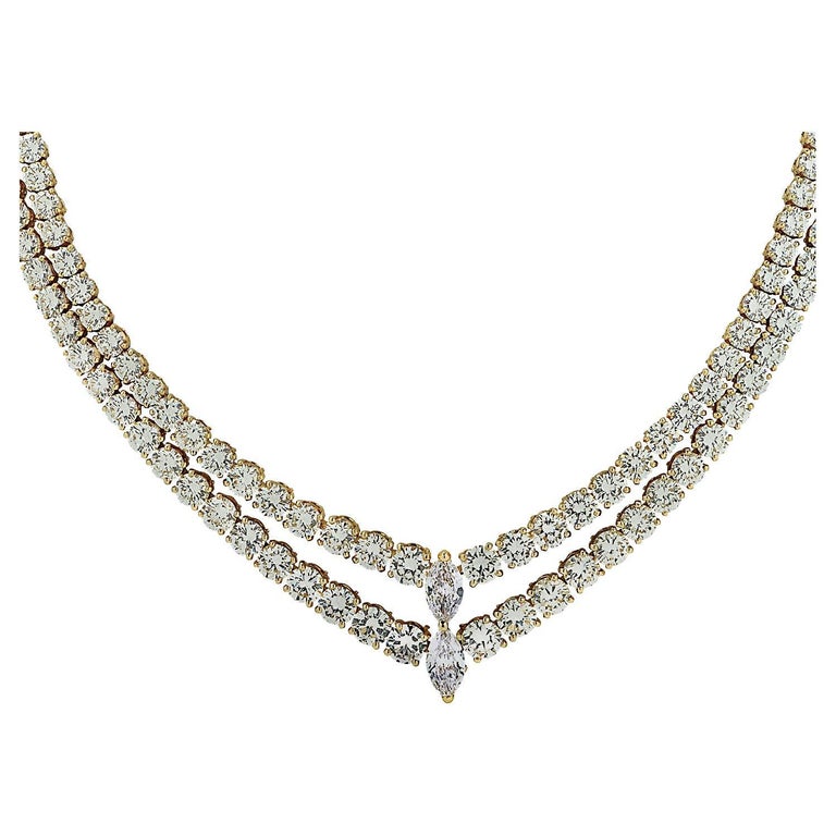 French Cartier Deux Lignes Diamond Necklace For Sale at 1stDibs