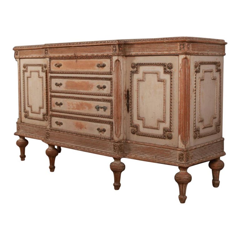 French Carved Pine Enfilade/ Sideboard at 1stDibs