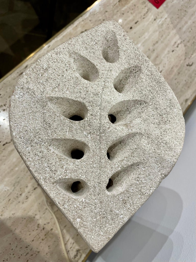 French Carved Stone Table Lamp (SIGNED) For Sale at 1stDibs