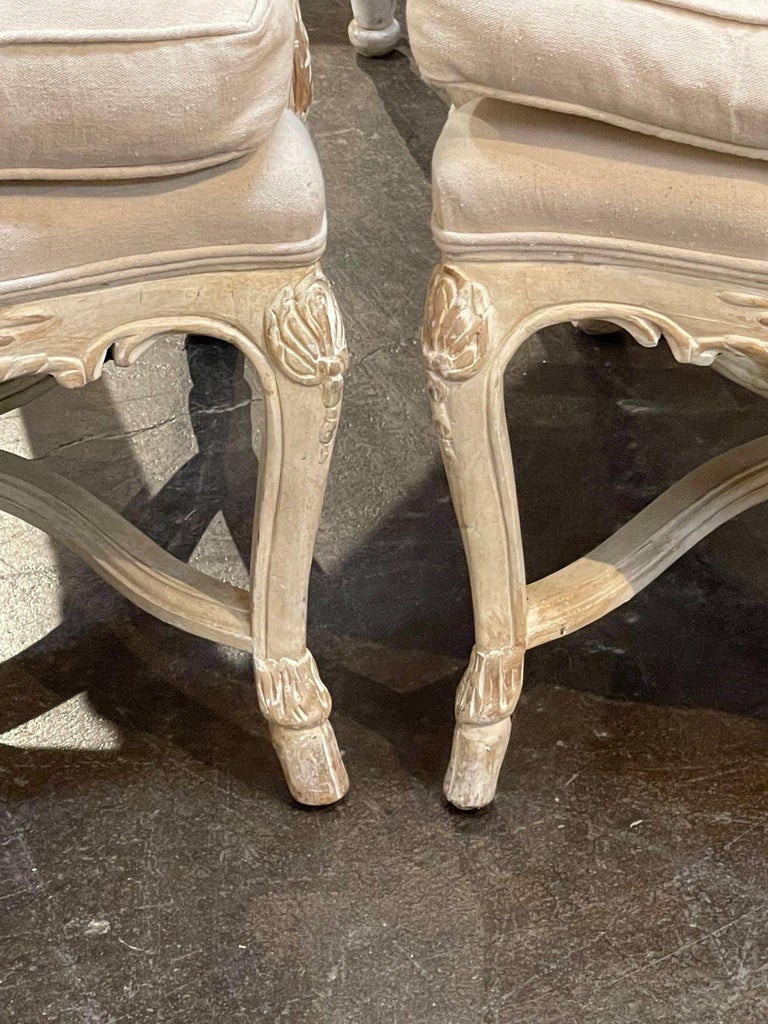 French Carved Wing Back Chairs For Sale at 1stDibs