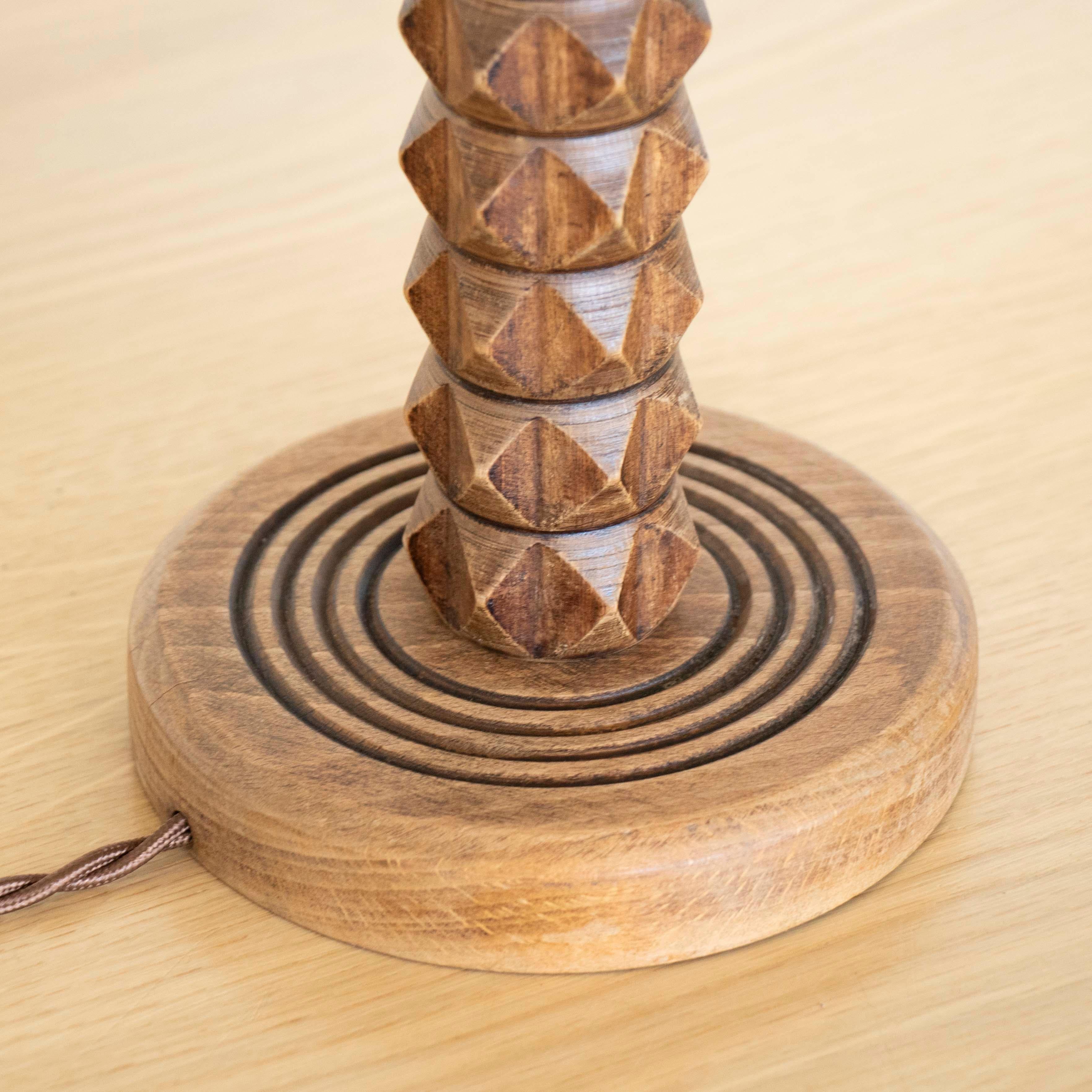 French Carved Wood Lamp by Charles Dudouyt For Sale at 1stDibs