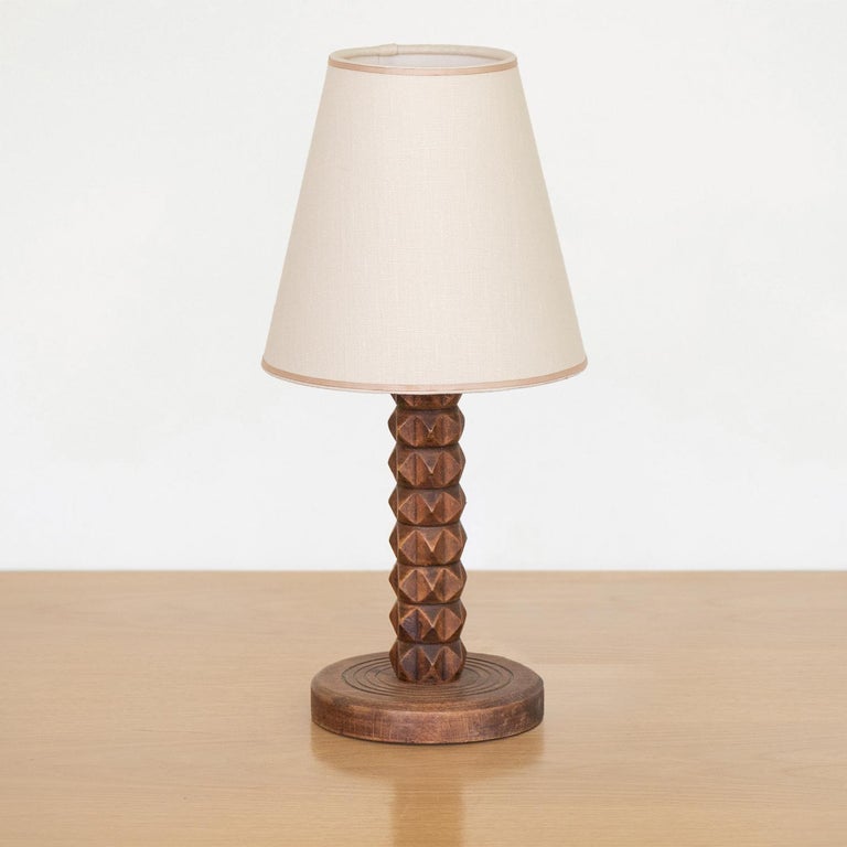 French Carved Wood Lamp For Sale at 1stDibs