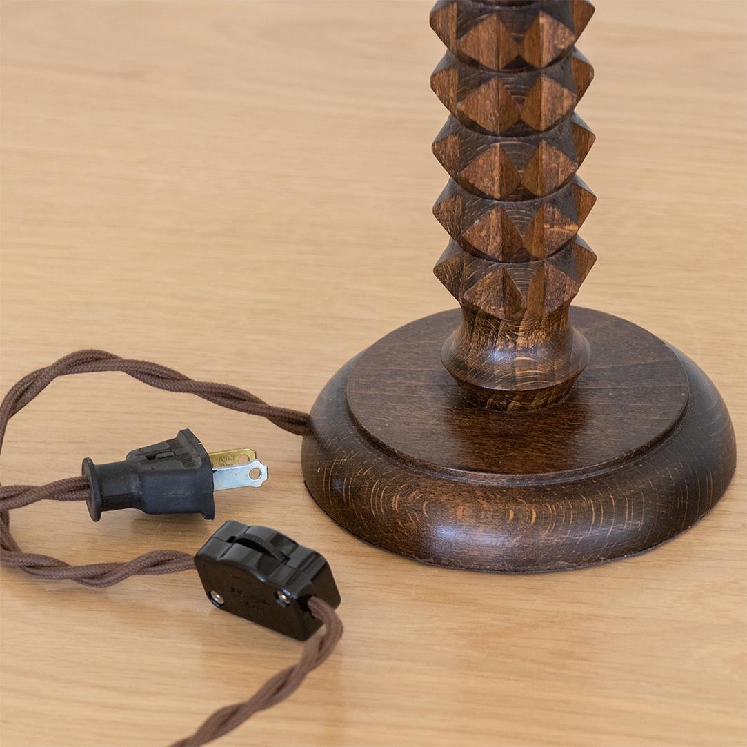 French Carved Wood Lamp For Sale at 1stDibs