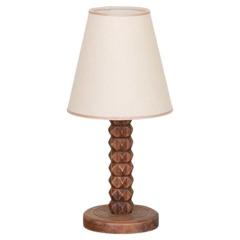 French Carved Wood Lamp For Sale at 1stDibs