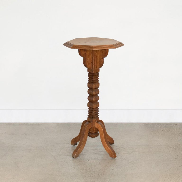 French Carved Wood Pedestal Table For Sale at 1stDibs
