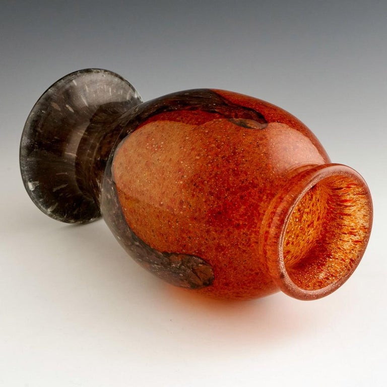 French Cased Mottled Glass Vase, circa 1930 For Sale at 1stDibs