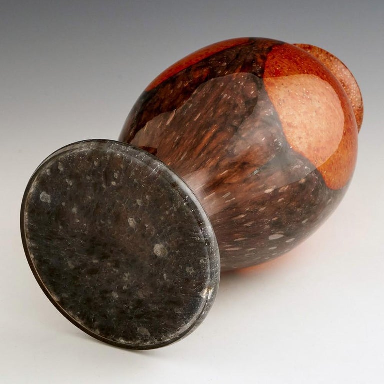 French Cased Mottled Glass Vase, circa 1930 For Sale at 1stDibs