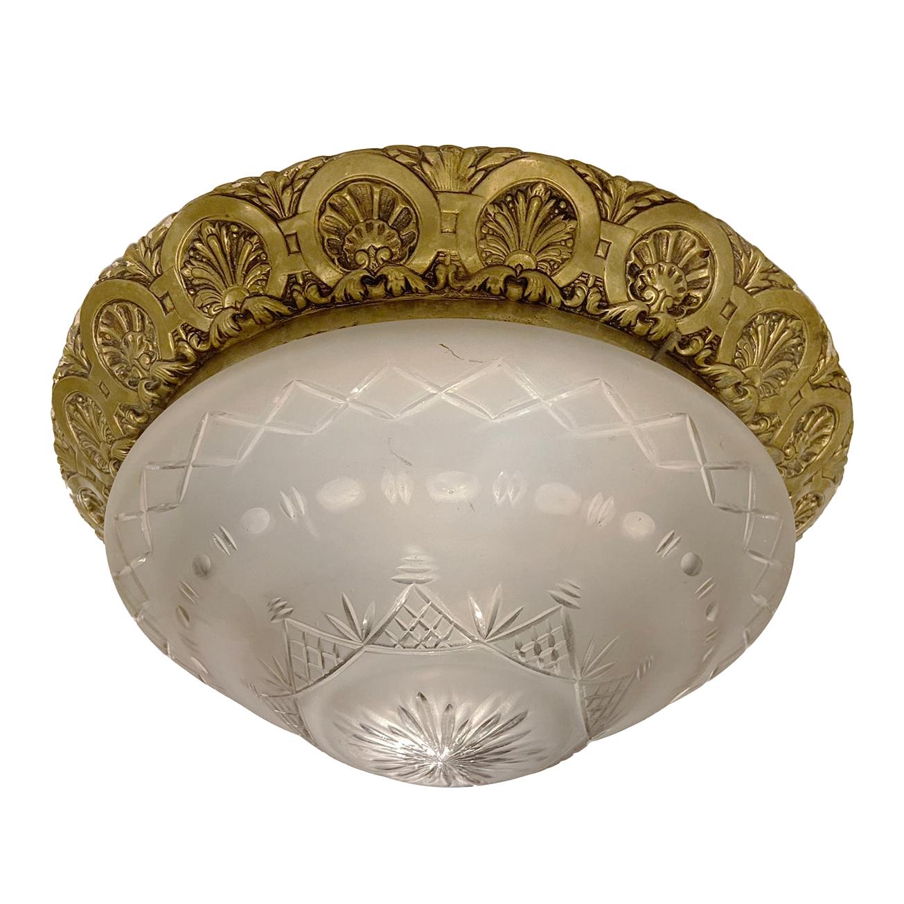 Bronze Flush Mount Industrial Light Fixture by Russell and Stoll Co ...